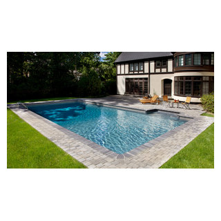 A traditional home with a brand new pool - Contemporary - Pool - New ...