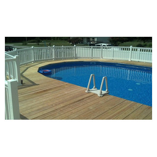 above ground pool deck, vinyl rails - Traditional - Pool - Other - by ...