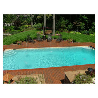 Ada Pool, Natural Stone Wall, and Outdoor Fireplace - Contemporary ...