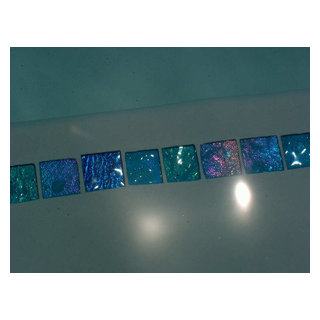 Aqua Glass Tile Pool with Jewel Accents- Maryland - Tropical - Pool ...