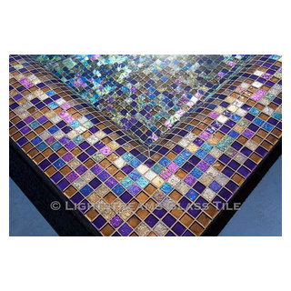 Arizona Glass Tile Pool, Waterline, and All Tile Spa - Modern - Pool ...