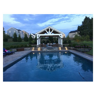 Ashburn Pool-Pavilion-Patio-Dry Creek Bed - Farmhouse - Pool - DC Metro ...