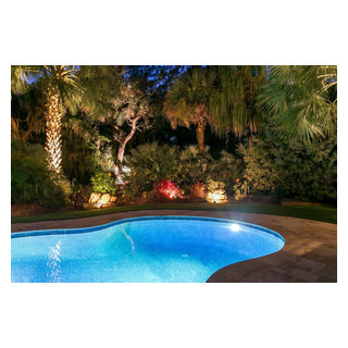Backyard Lighting Landscape Around Pool - Pool - Other - by Outdoor ...