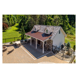 Below Ground Pool with Patio and Pool House Project - Classique ...