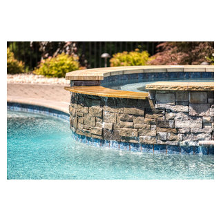 Below Ground Pool with Patio and Pool House Project - Classique ...