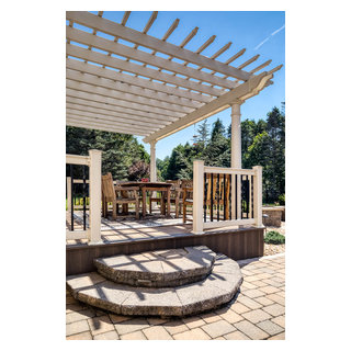 Below Ground Pool with Patio and Pool House Project - Traditional ...