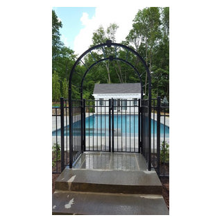 Black Aluminum Arbor & Gate - Modern - Pool - New York - by Riverside ...