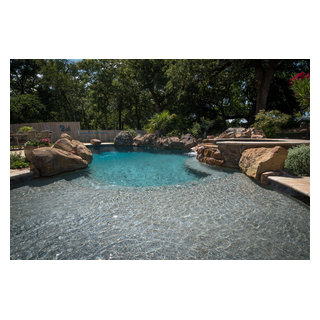 Blue Granite Pebble Sheen - Tropical - Swimming Pool & Hot Tub - Dallas ...