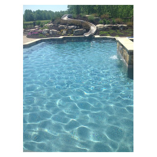 Blue Granite Pebble Sheen - Mediterranean - Pool - Raleigh - by Vue ...