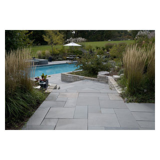 Bluestone Steps Lead to Pool Garden - Traditional - Swimming Pool & Hot ...