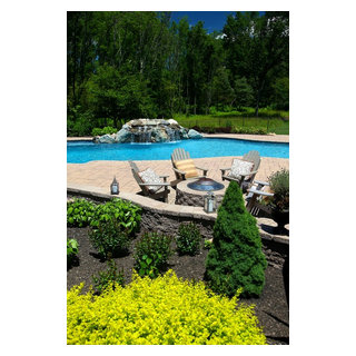 Boulder Waterfall Pool - Rustic - Pool - New York - by Blue Haven Pools ...