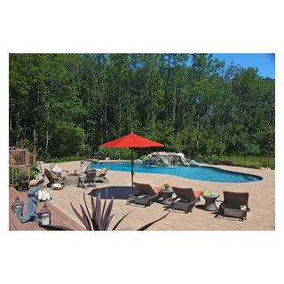 Boulder Waterfall Pool - Rustic - Pool - New York - by Blue Haven Pools ...