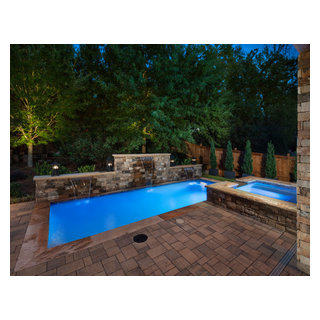 Brookhaven Plunge Pool & Outdoor Living Oasis - Contemporary - Pool ...