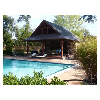 Bucks County Pool House Construction - Rustic - Pool - Philadelphia ...