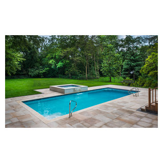 Burr Ridge, IL Swimming Pool, Raised Spa With Waterfall and Deck Sprays ...