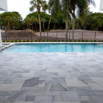 White Travertine Pool Deck - Photos & Ideas | Houzz