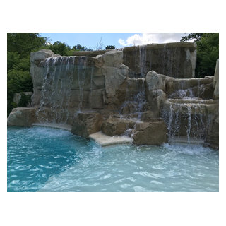 Cedar Rapids, Iowa - Custom Concrete Swimming Pool with Rock Waterfall ...