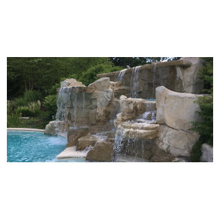 Cedar Rapids, Iowa - Custom Concrete Swimming Pool with Rock Waterfall ...