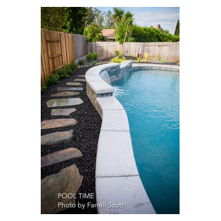 Classic Pool with Sheer Decent Water Feature - Modern - Pool ...