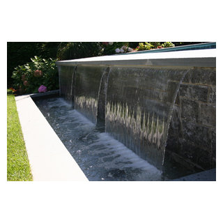 Classic Pool with sheer descent waterfall - Traditional - Pool - New ...
