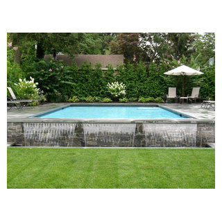 Classic Pool with sheer descent waterfall - Klassisch - Pools - New ...