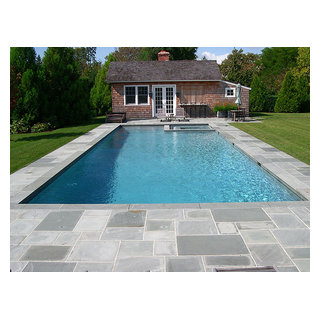 Classic Rectangular Pool with Built-In Spa in Southampton, NY ...
