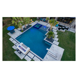 Colleyville Contemporary Pool and Koi Pond - Contemporary - Pool ...