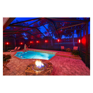 Color Changing LED Sconce Lights for Pool Enclosures - Contemporary ...