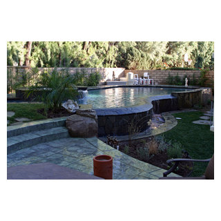 Colored Concrete - Pool Area - Tropical - Pool - Los Angeles - by ...