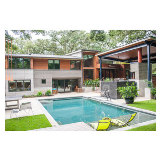 Contemporary Backyard Pool - Contemporary - Pool - Charleston - by Blue ...