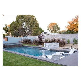 Contemporary Resort Pool Spa - Phoenix - Arcadia - Contemporary - Pool ...