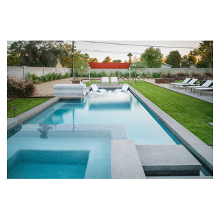 Contemporary Resort Pool Spa - Phoenix - Arcadia - Contemporary - Pool ...
