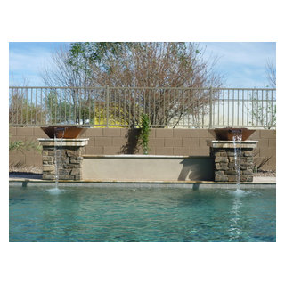 Copper Wok Water & Fire Feature - Traditional - Pool - Phoenix - by MTH ...