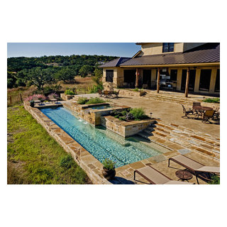 Cordillera Ranch Lap Pool - Rustic - Swimming Pool & Hot Tub - Austin ...
