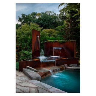 Corten Steel Pool Fountain - Modern - Pool - Detroit - by Daryl Toby ...