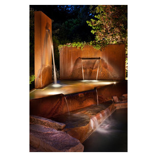 Corten Steel Pool Fountain - Modern - Pool - Detroit - by Daryl Toby ...