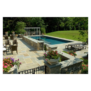 Custom Gunite Pool / Bluestone Decking / Masonry Veneer Walls ...