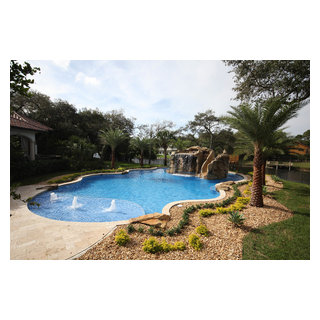 Custom Pool and Spa with Rock Waterfall and Lazy River in Delray beach ...