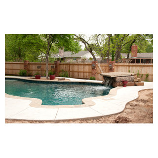 Custom Pool with Combination Rock Waterfall/Jump Boulder - Rustic ...