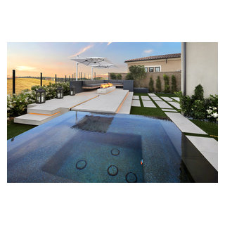 Custom Spa & Fire Feature - Modern - Pool - Orange County - by Foxterra ...