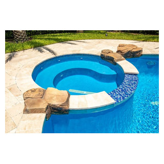 Custom Spa Freeform Custom Pool with Rock Waterfall in Parkland ...