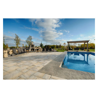 Dimensional Flagstone around pool - Rustic - Pool - Other - by Barkman ...