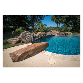 Diving Rock - Tropical - Pool - Dallas - by Allison Landscape & Pool ...