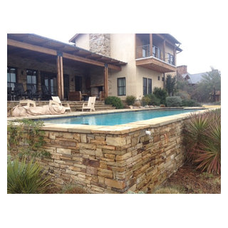 Dry Stack Ledge Stone Pool - Rustic - Pool - Dallas - by Stone Quarries ...