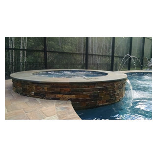 Durbin Crossing Freeform Pool with Spa - Rustic - Pool - Jacksonville ...