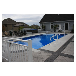 Elevated poolscape, dealing with small spaces and challenging grades ...