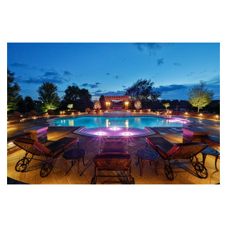 Elgin, IL Roman End Pool with Freeform Hot Tub - Mediterranean ...