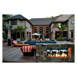 Fire Element in Brick Wall Pool Construction - Franklin Lakes NJ ...