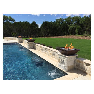 Fire Woks with Spillway - Modern - Pool - Austin - by Fossil Creek ...