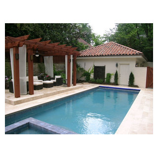 Formal Pool with Cedar Pergola, Automatic cover - Traditional - Pool ...